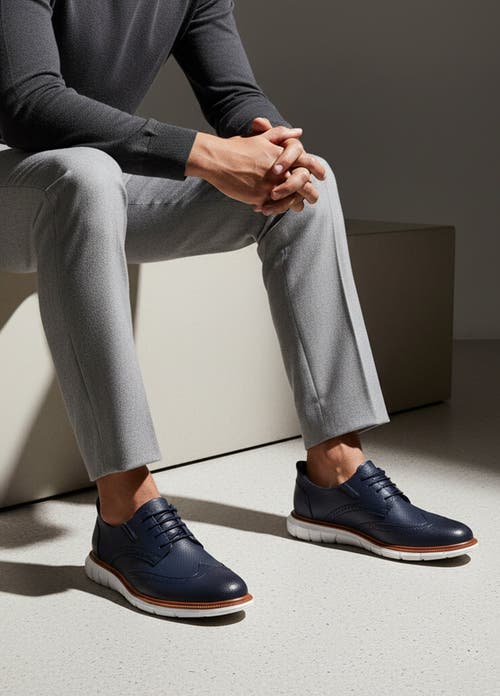 MARC JOSEPH NEW YORK Marc Joseph New York Hill Street Leather Wingtip Oxford with Hands-Free Technology